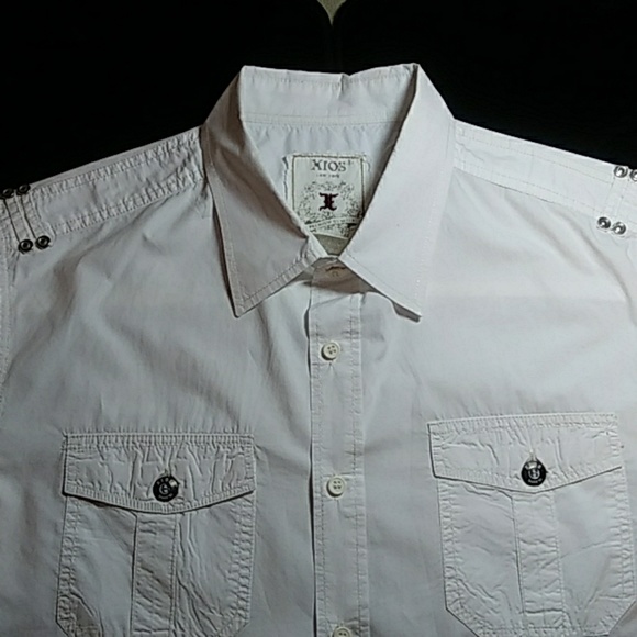 XIOS | Shirts | Xios New York Mens Embridered White Ls Shirt | Poshmark